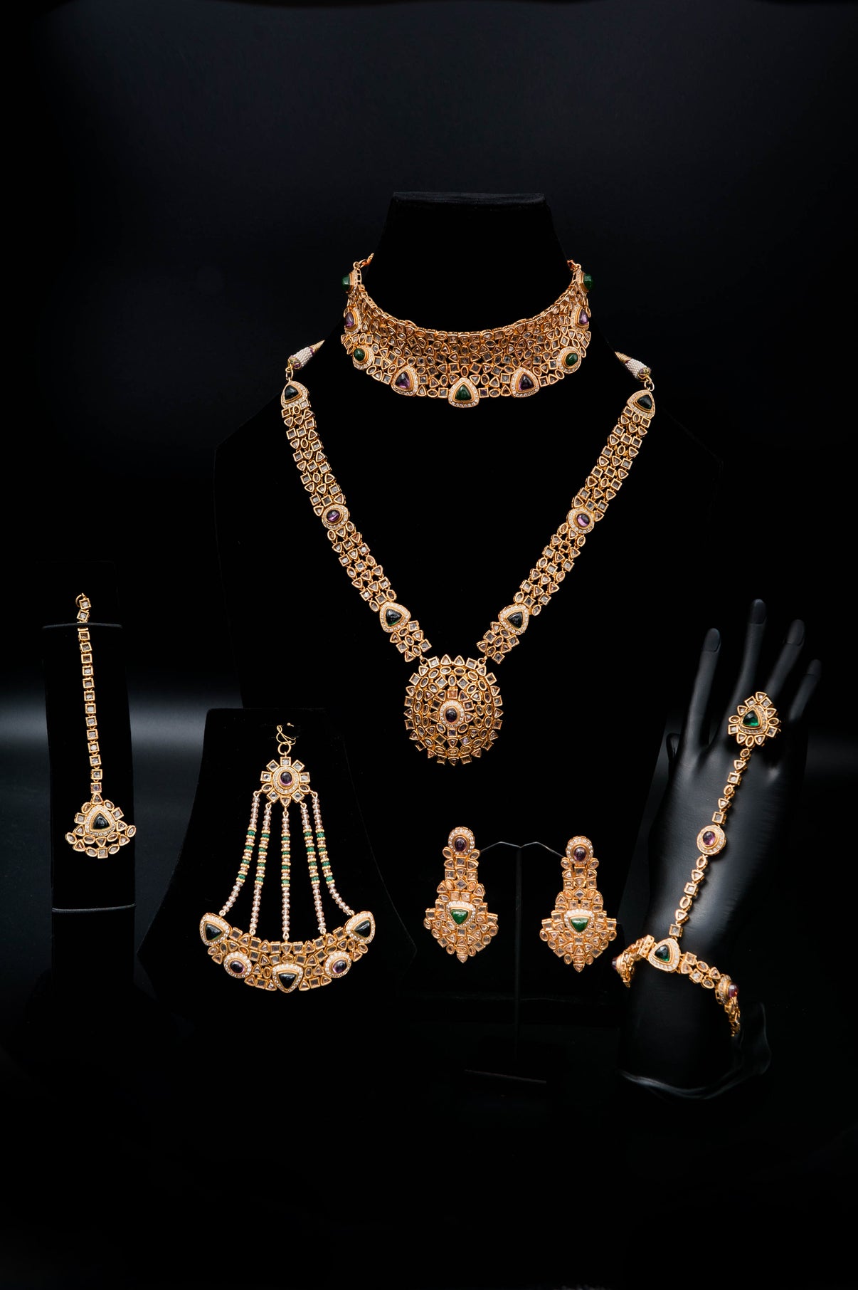 Heritage Splendor Bridal Set-925 Sterling Silver with 24K Gold Plating ...